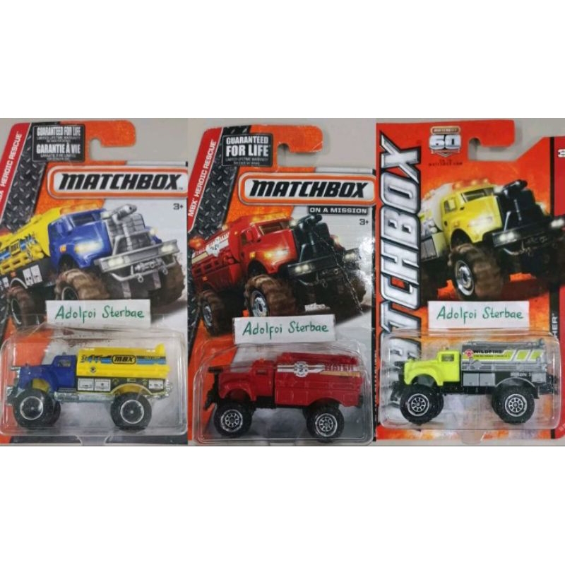 Matchbox flame smasher mbx heroic rescue water water tank on a mission ...