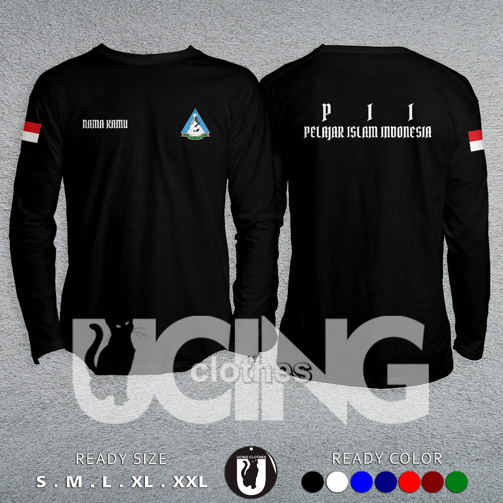 Indonesian Islamic Student PII T-Shirt, Free Your Name, Long-Sleeved T-Shirt, Distro | Shopee ...