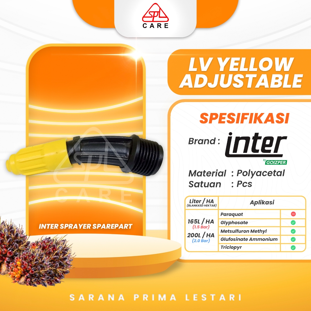 LV YELLOW ADJUSTABLE CONE NOZZLE (NOZZLE FOR INTER SPRAYER) | Shopee Malaysia