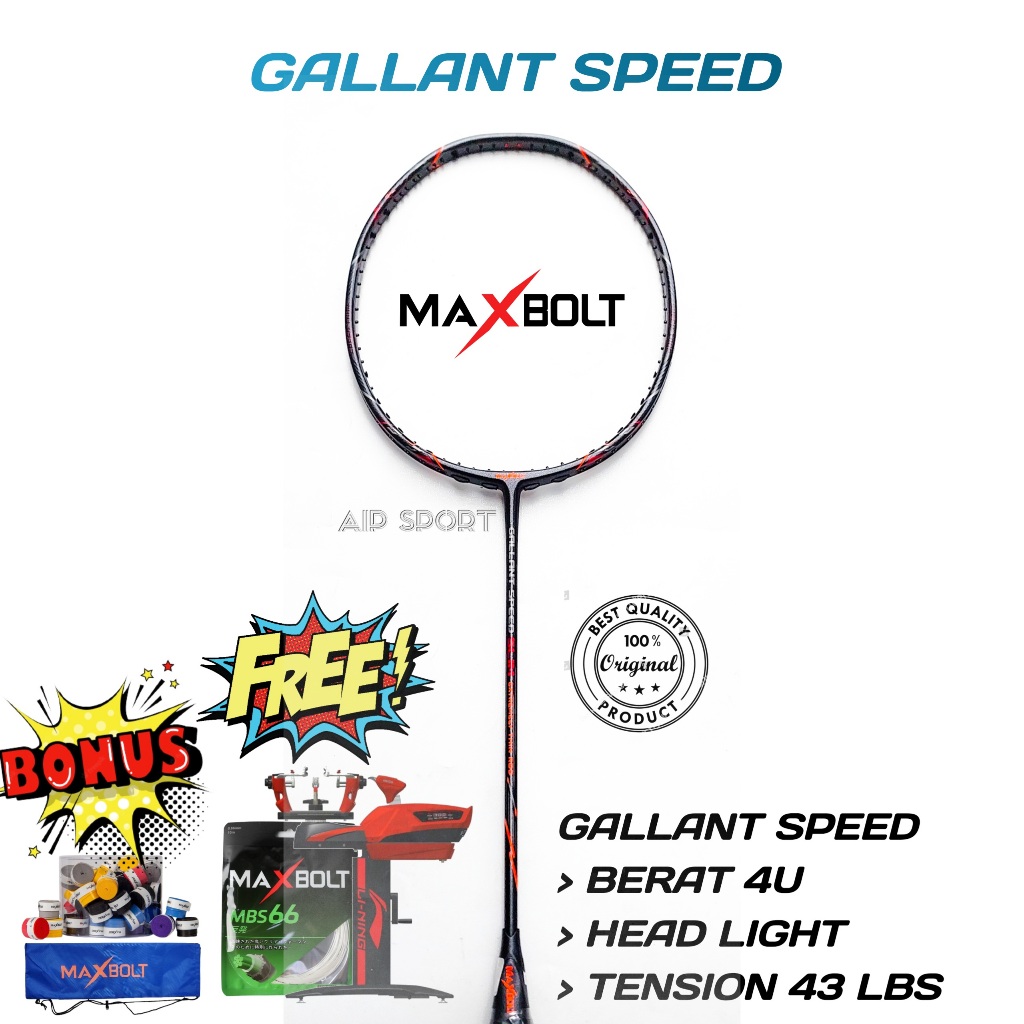 Original Maxbolt Gallant Speed Badminton Racket | Shopee Malaysia