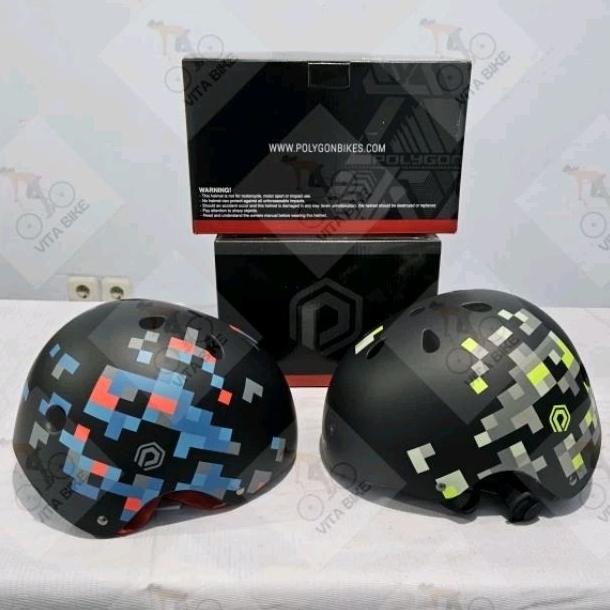 Helmet / BIKE HELMET POLYGON PIXEL BATOK MODEL (ADULTABLE) | Shopee ...
