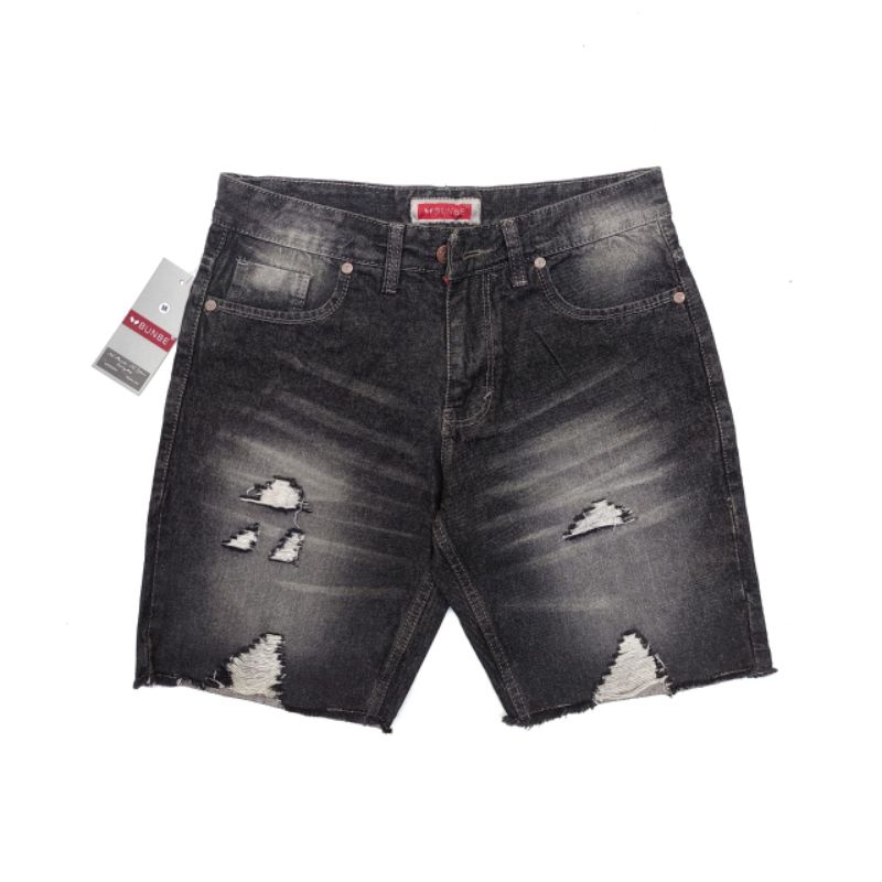 HITAM Rawis Premium Ripped Short Jeans Original Product BUNBE Casual ...
