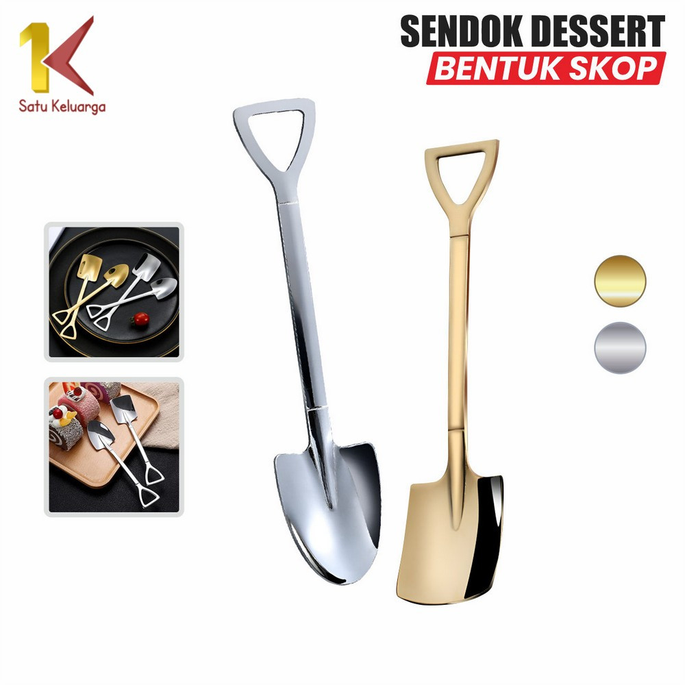 One Family Stainless Steel Shovel Shaped Dessert Spoon C1006 Unique ...