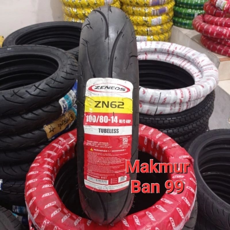 Zeneos ZN62 Motorcycle Tire 100/80-14 ( ZN 62 ) ( Tubeless ) | Shopee ...
