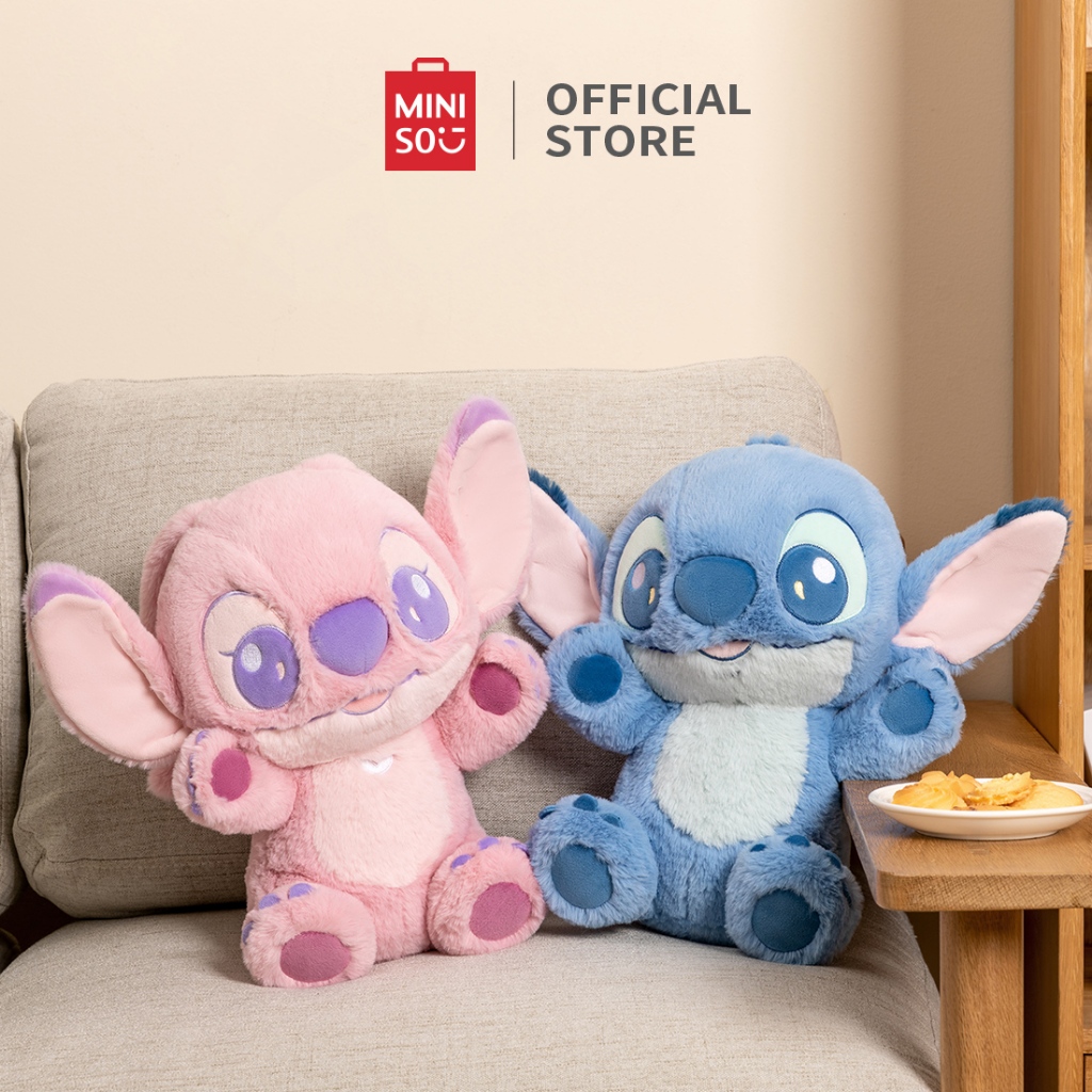 Miniso Disney Stitch Angel Couple Doll Plush Toy Cute Doll Kids Gift ...