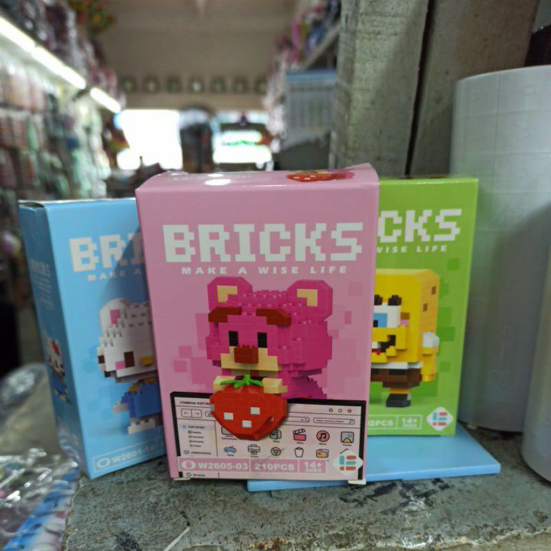 Diy Stacking Building Blocks mini Cartoon bricks DIY Toy Block Cartoon ...