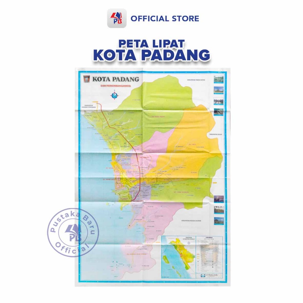 Padang City Map / Padang City Sheet Folding Map / Mas Surya - BB ...