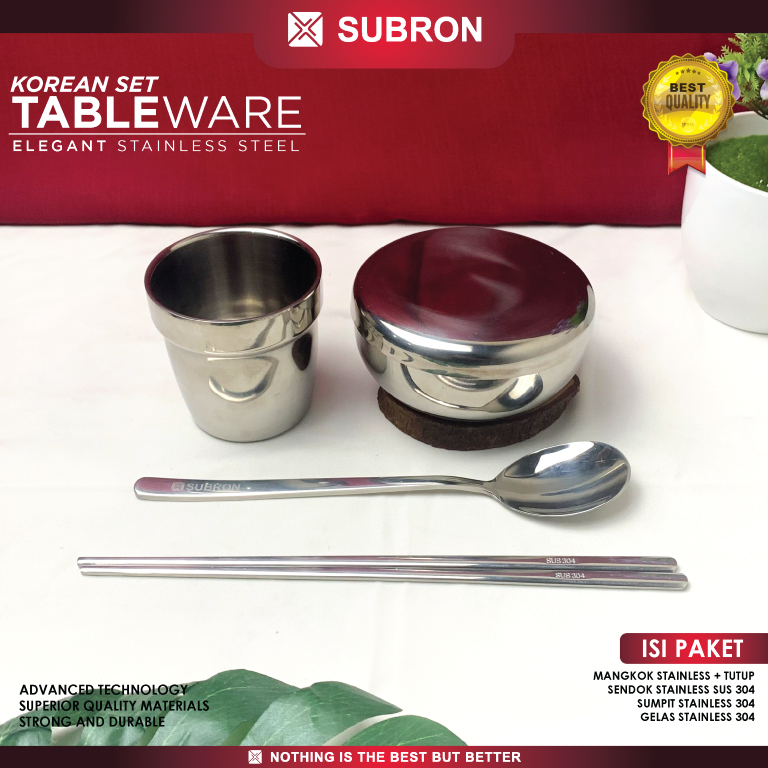 SUBRON Korean Set of Korean Rice Bowls, Spoons and Chopsticks / Korean ...
