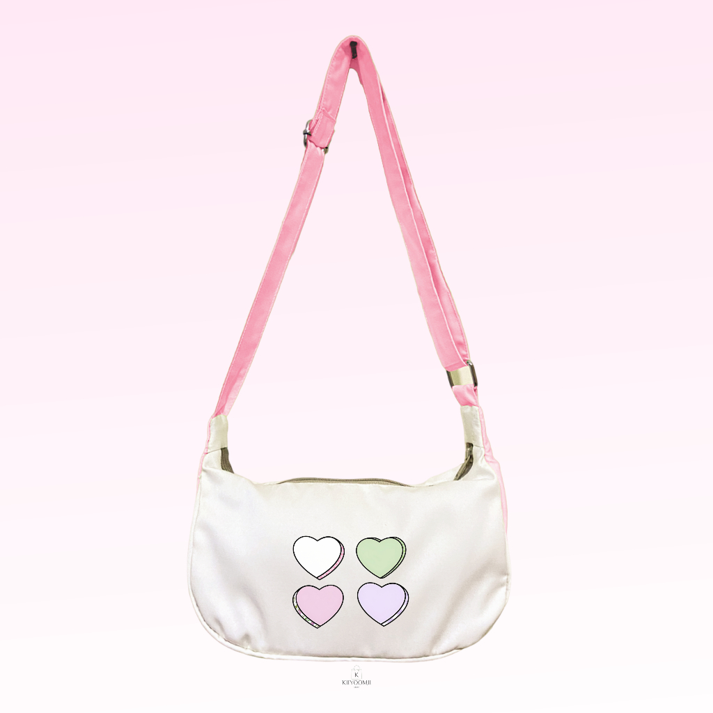 Slingbag TWO TONE LUNA CALANDRA Sling Bag motif FOUR HEARTS shoulderbag ...