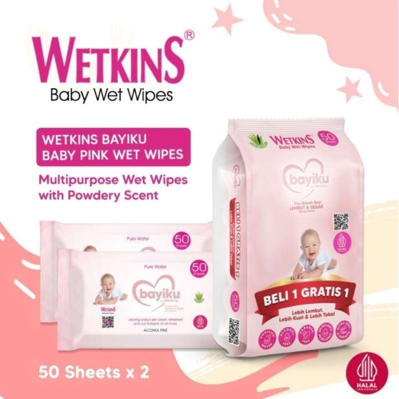 Wet Wipes Baby Wet Wiper Wetkins Diaper Changing Wipes 50s+50s Buy 1 ...