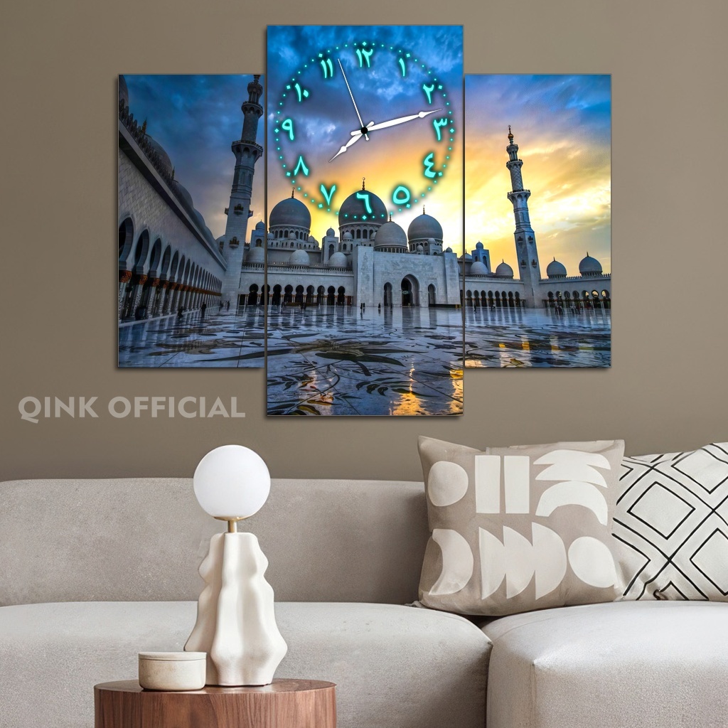 KAYU Mecca Madinah Islamic Jumbo Clock 50X40 Multipanel / Allah ...