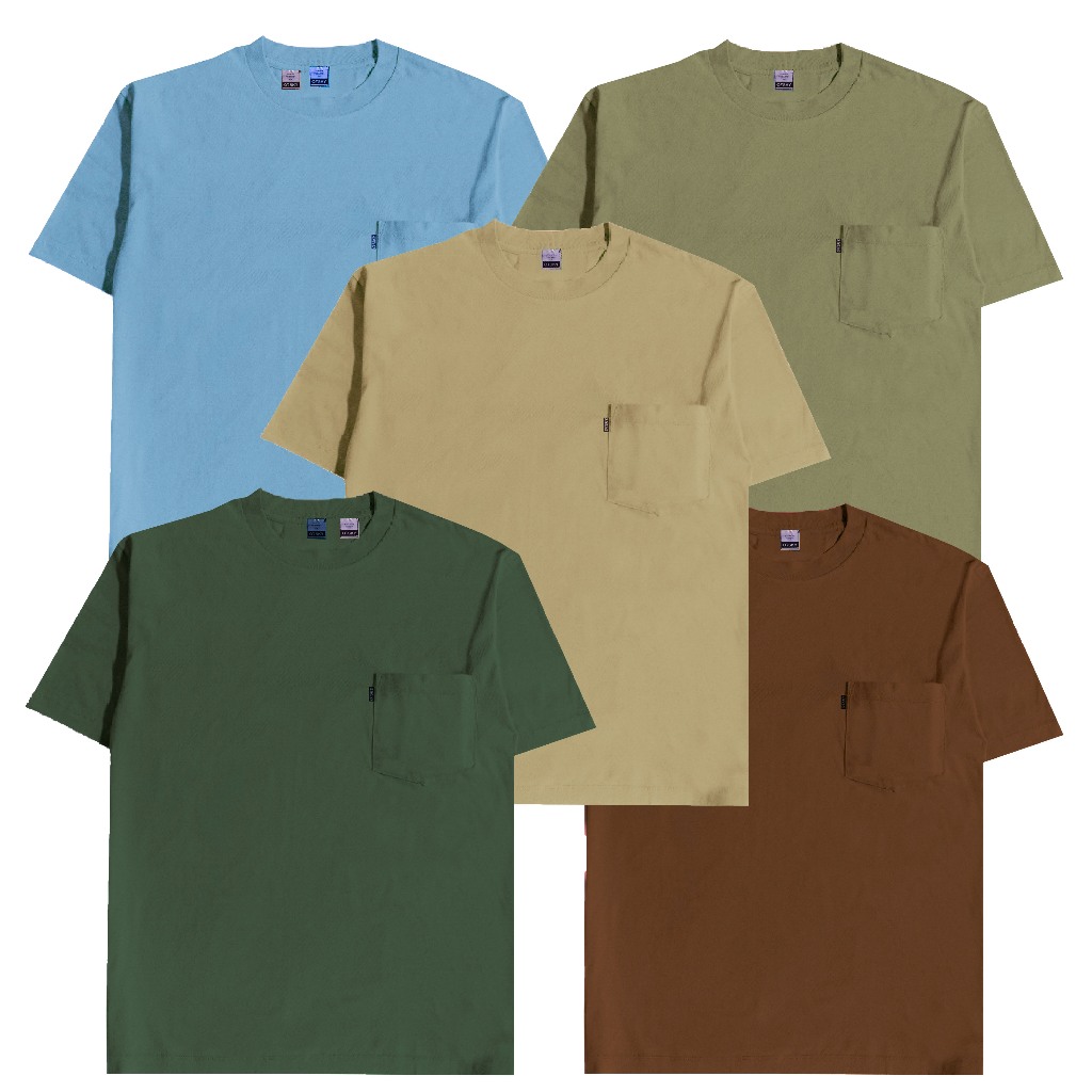 Otsky Men's T-shirt Pocket Cotton Combed 24s Vol 2 (B) | Shopee Malaysia