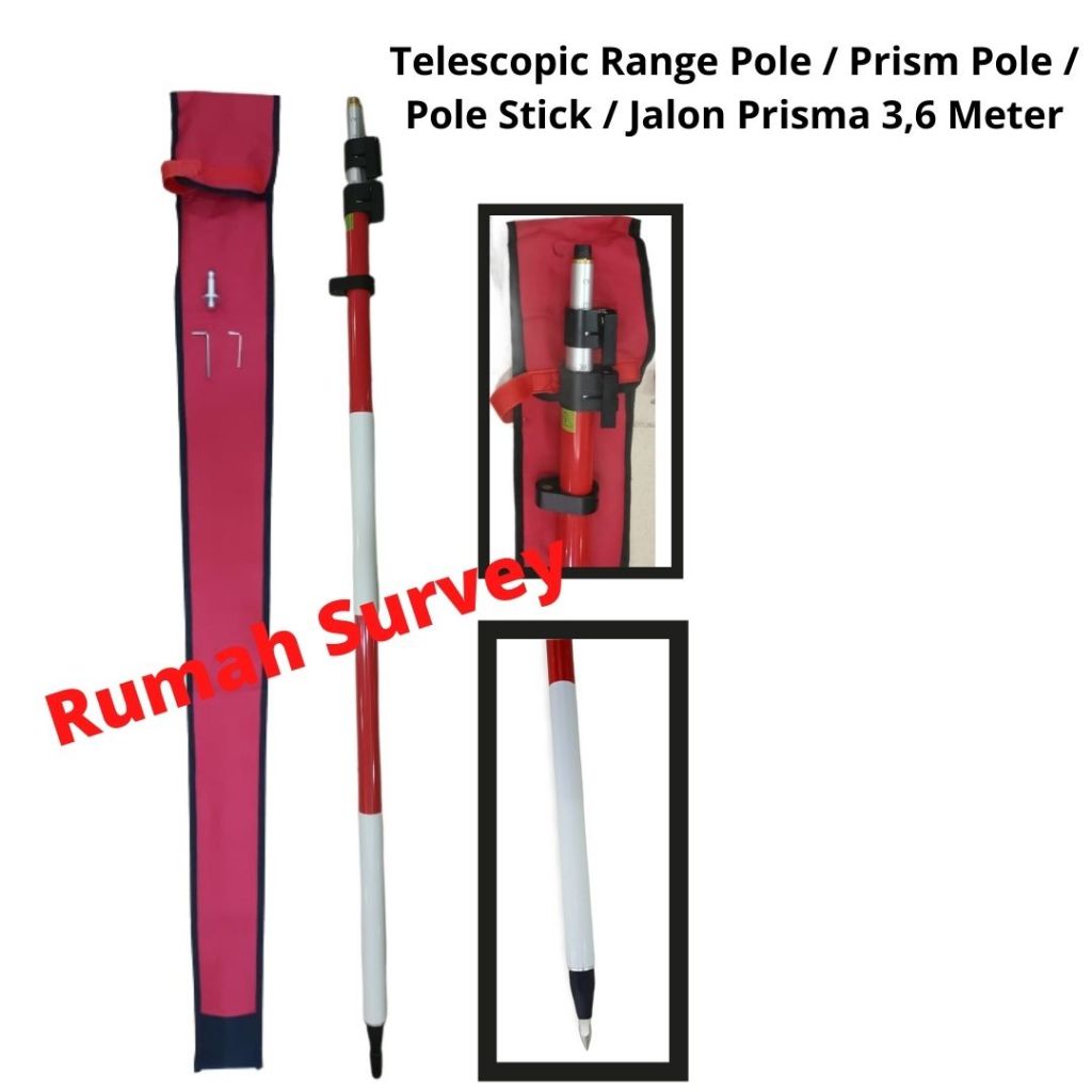 Telescopic Range Pole / Prism Pole / Pole Stick/Jalon Prisma 3,4,5 ...