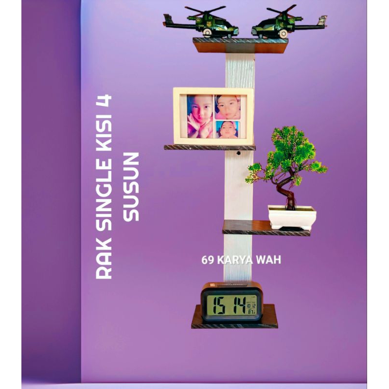 Single Rack 4-tier Lattice BLACK MATT WHITE [SBY] Multi-Purpose ...