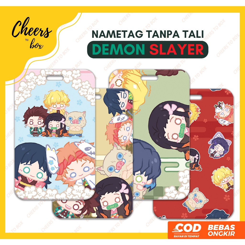 (N009) Demon Slayer ID Card Holder / Nametag Without Lanyard Fits 2 ...