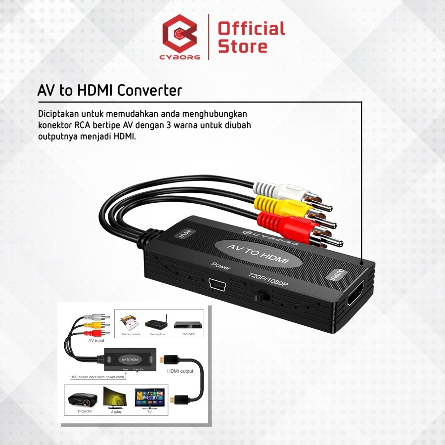 Cyborg AV 3 RCA to HDMI Converter | Shopee Malaysia