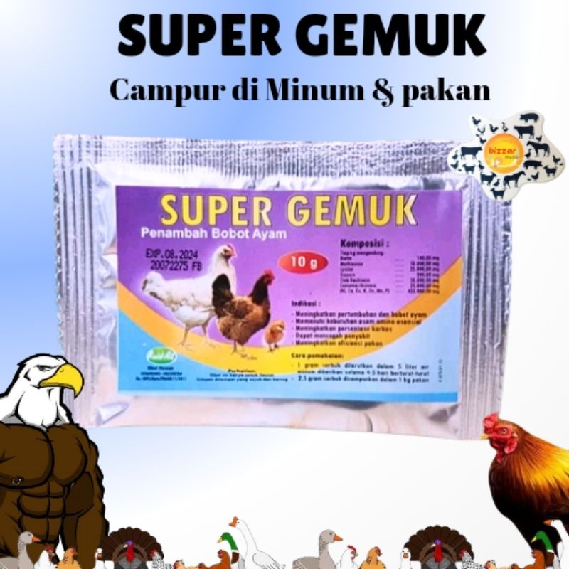 Super Fat 10g Weight Gain Chicken Mixed Feed Or Drinking Water | Shopee ...