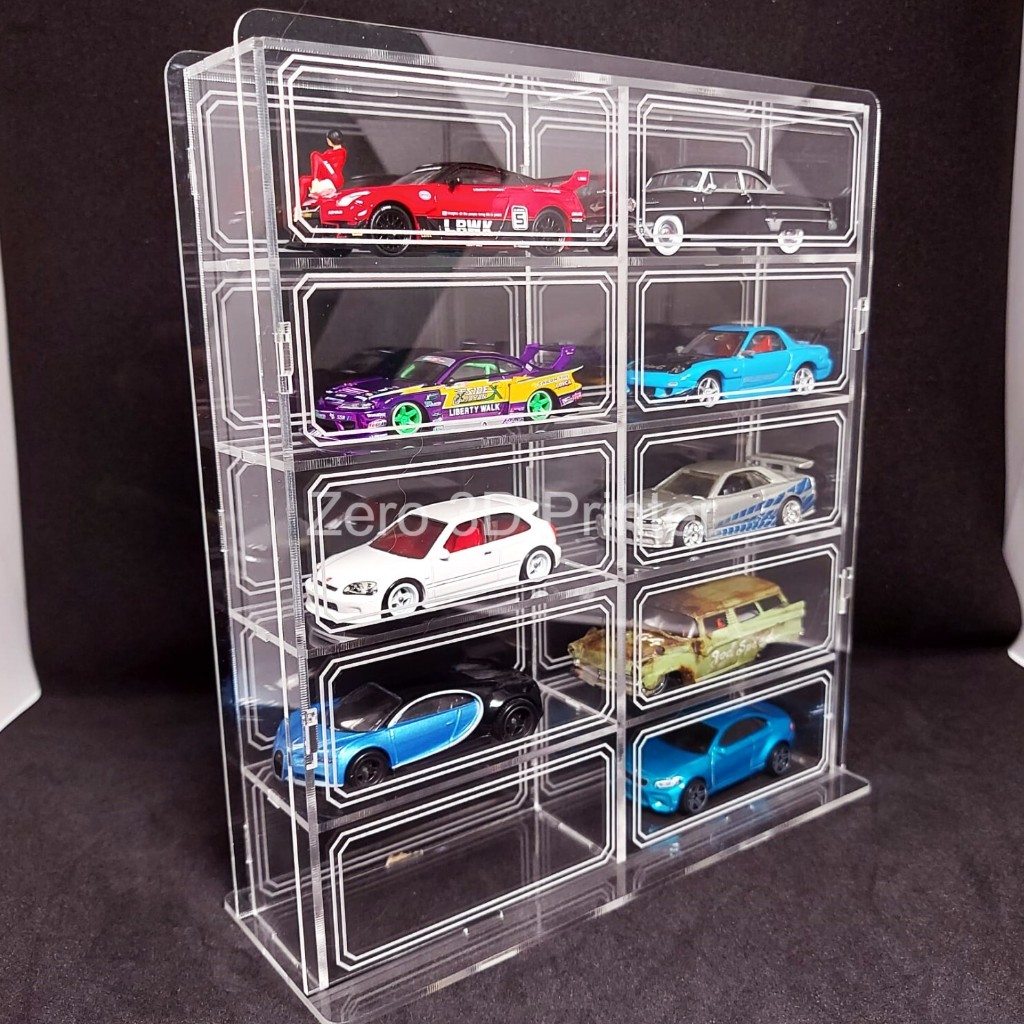 Premium 10-car Display Rack 1/64 HOTWHEELS Diecast Acrylic - Z3D ...