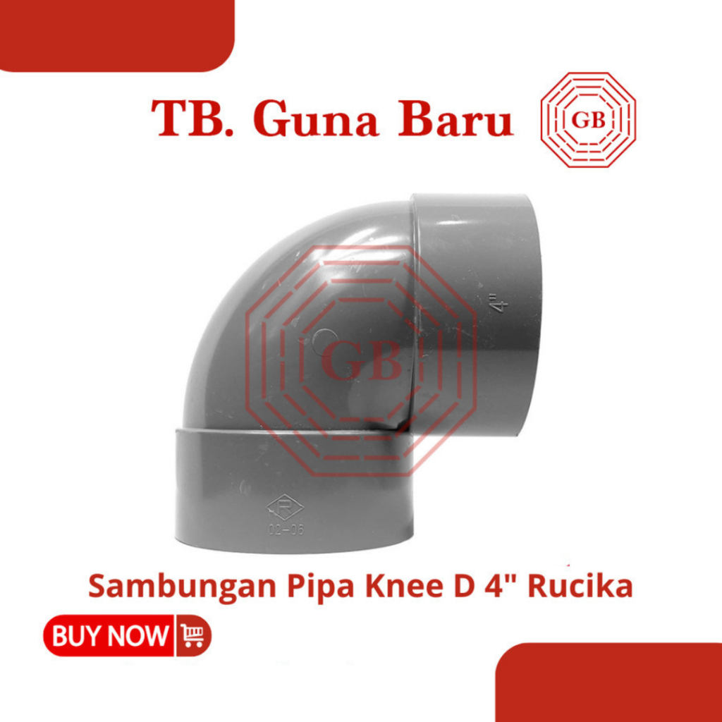 Knee Pipe Connection Knie D DL 4" Elbow D 4 Inch PVC Rucika | Shopee ...