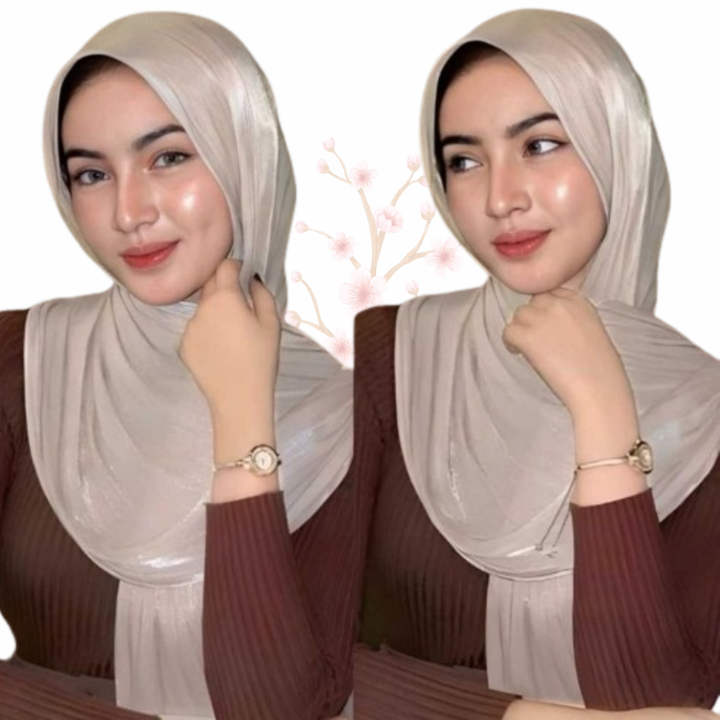 Pashmina Shimmer Silk Arabian Premium - Hijab Pashmina Muslim Latest ...