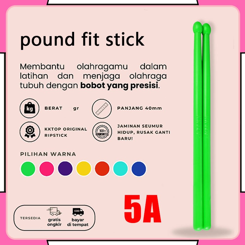 1 Pair Stick Pound Fit Workout Ripstix Poundfit Nylon Sticks Pound ...