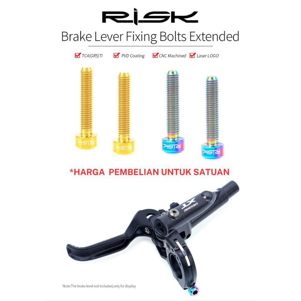 Risk Titanium Bolts M5 x 25 MTB Bicycle Brake Handle Brake Bolts ...