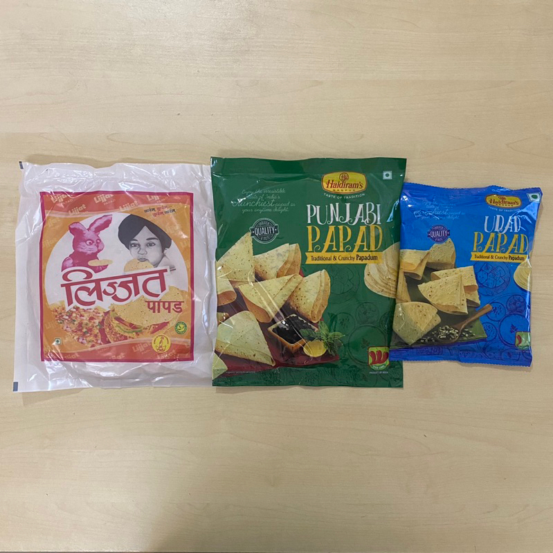 Papad, Haldiram's Punjabi Papad, Haldiram's Udad Papad, Lijjat Udad ...