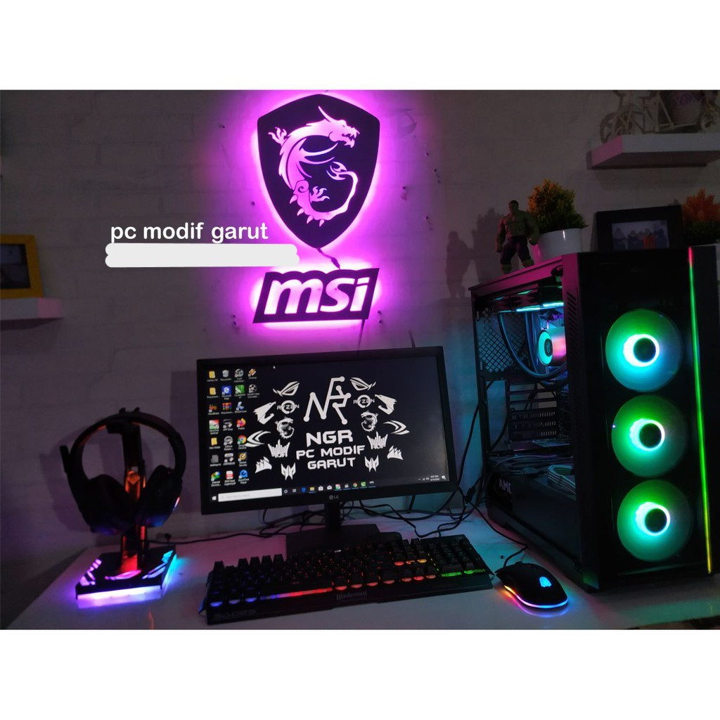 HIASAN DINDING Rgb LED Wall Decoration LOGO MSI ROG Other Logos Can ...