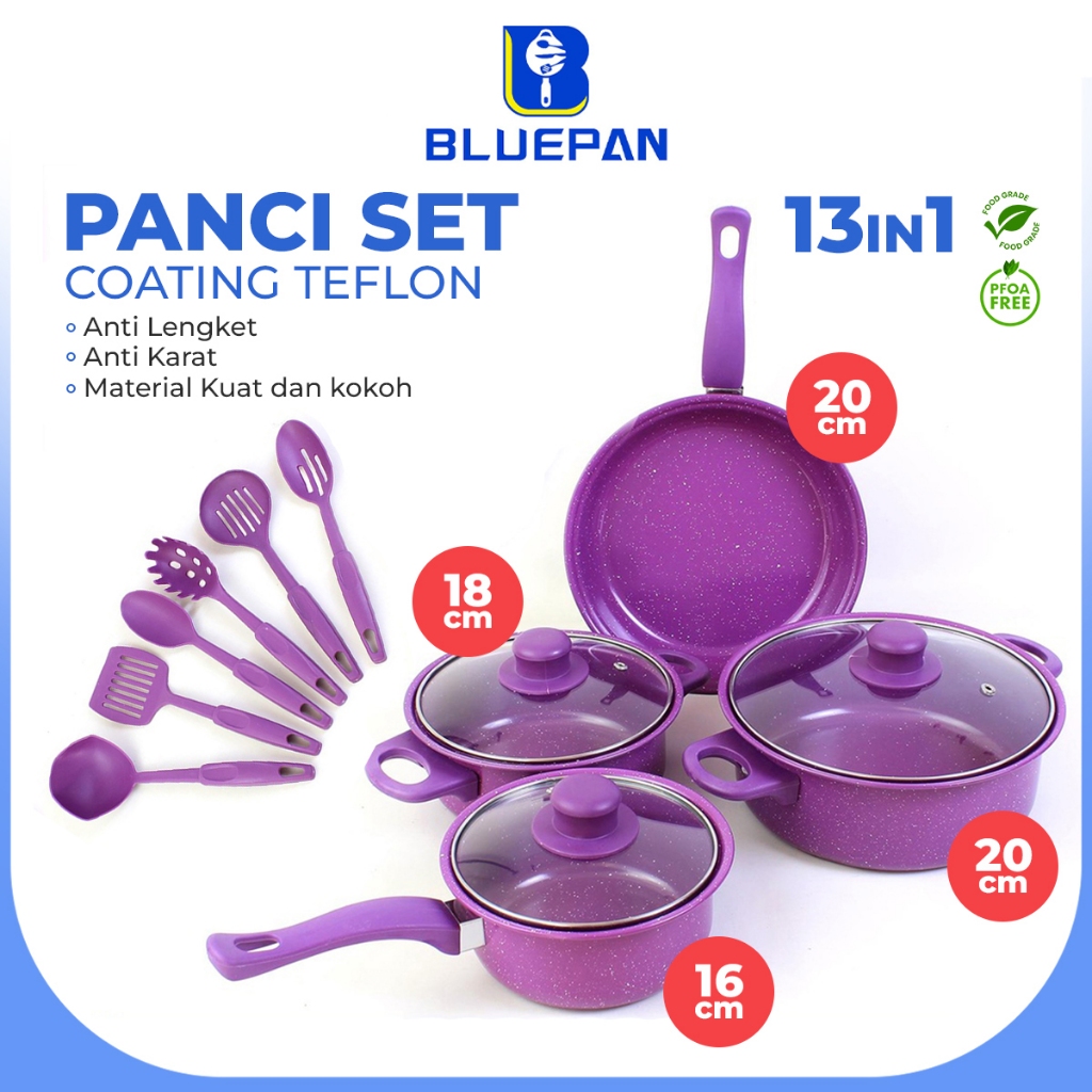 Bluepan Cookware Pan Set Frying Pan Spatula Set Contains 13Pcs 1 Set ...