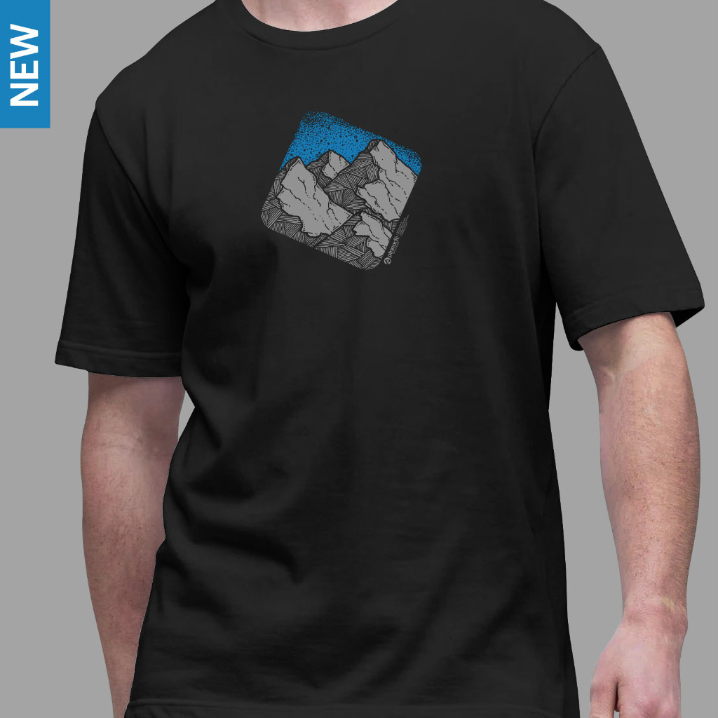Pinnacle Pro Official Mountain Lined T-Shirt - Black | Shopee Malaysia