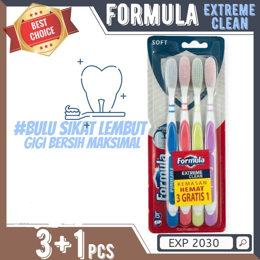 Soft Formula TOOTHBRUSH contains 4 pcs Extreme Clean Soft bristles ...