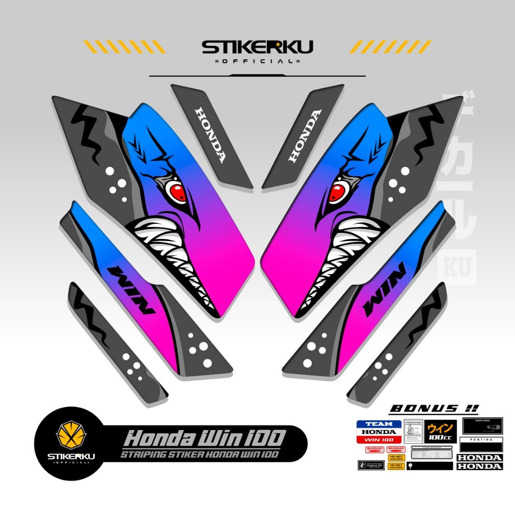 Striping HONDA WIN/MOTIF 69/STICKER WIN 100/STICKER WIN/STICKER ...