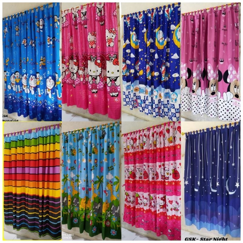 Character Curtains Doors and Windows Adhesive Rope Moonstar Doraemon ...