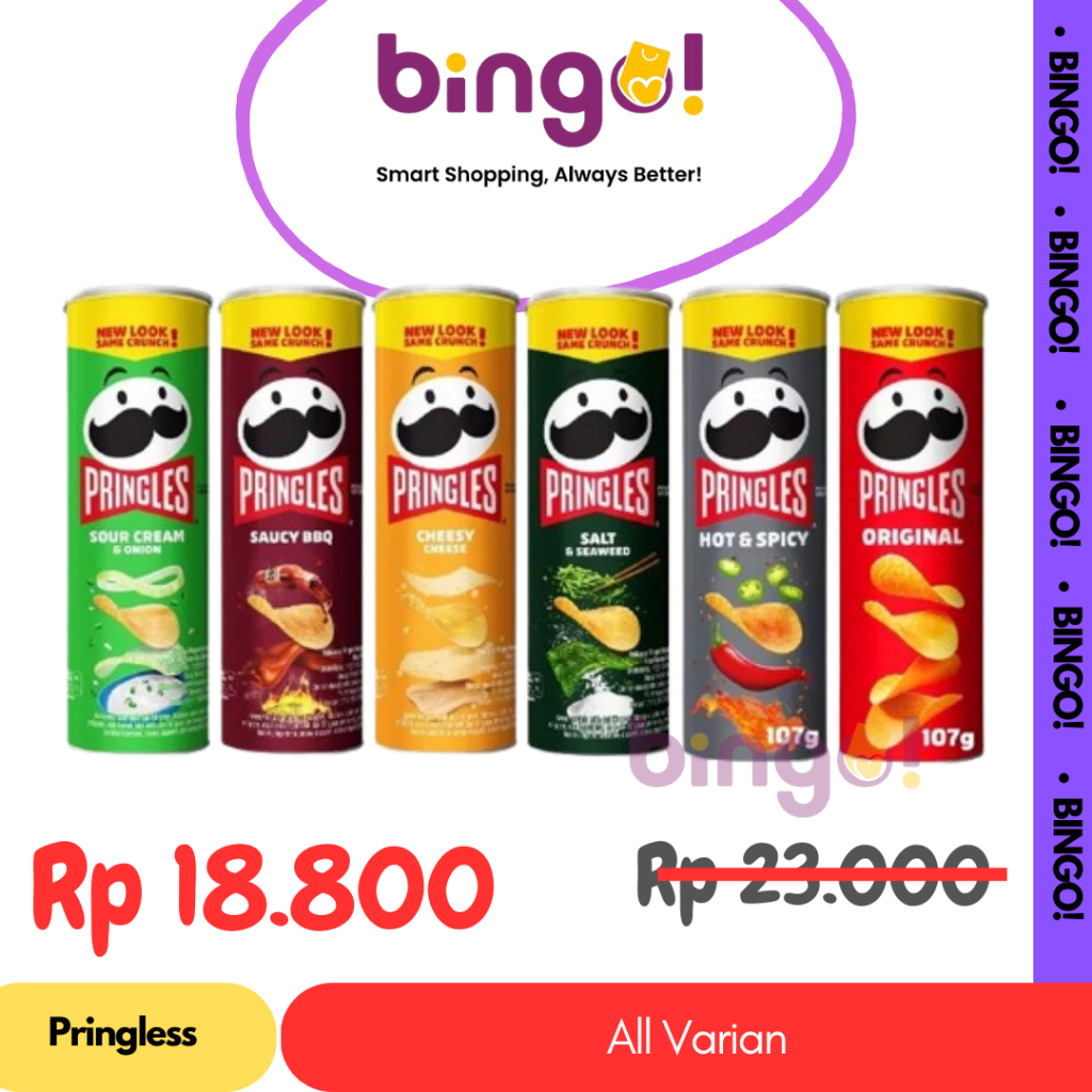Pringles Potato Chips 102 gr original,cheesy And sour cream all varian ...