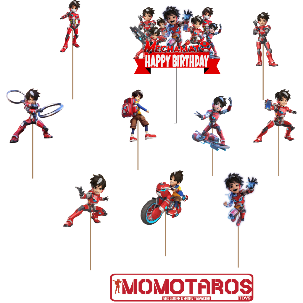 Mechamato cake Topper contains 10 pcs | Shopee Malaysia