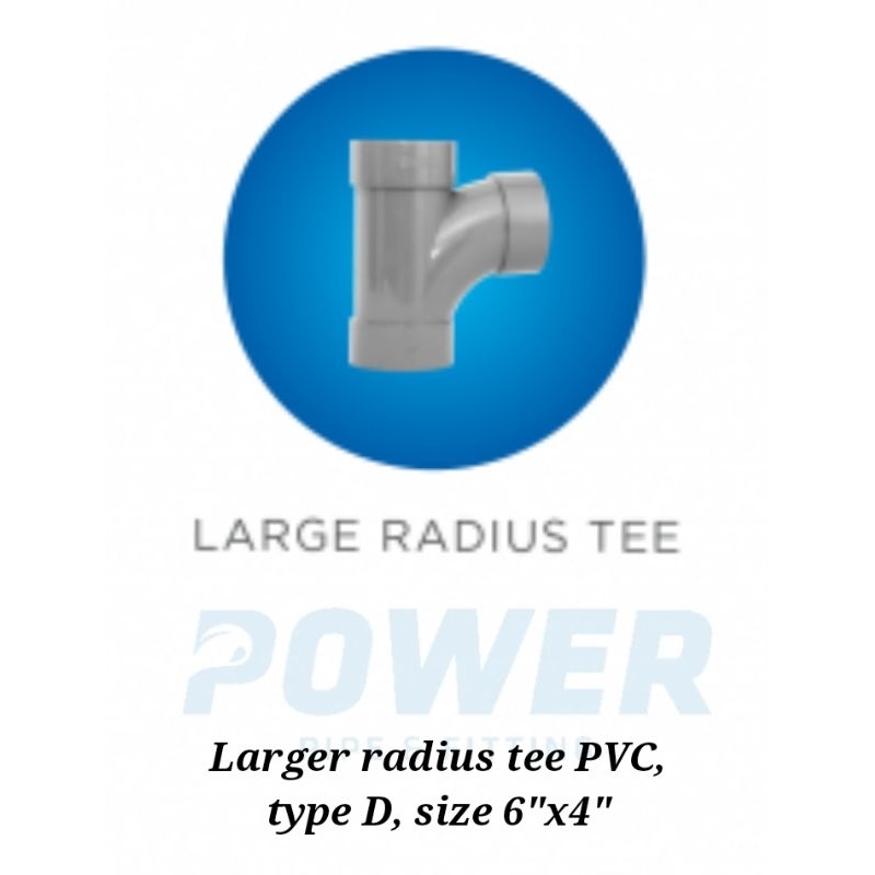 Tee large radius/tee Y pvc, type D, Power brand, Standard SNI, size 6 ...