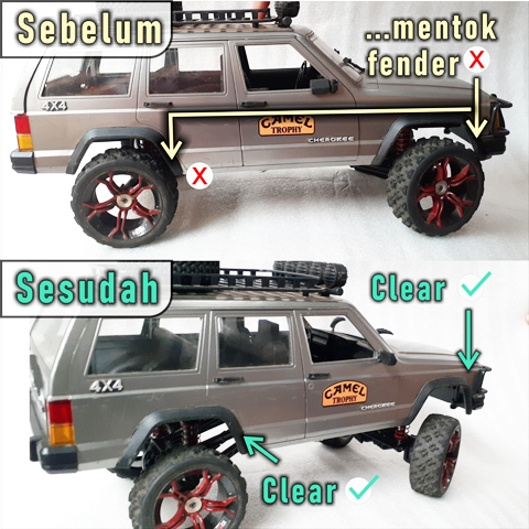 Rc MN78 Upper Shock Kit, Height Upgrade Tricks and Prevent Stuck if ...