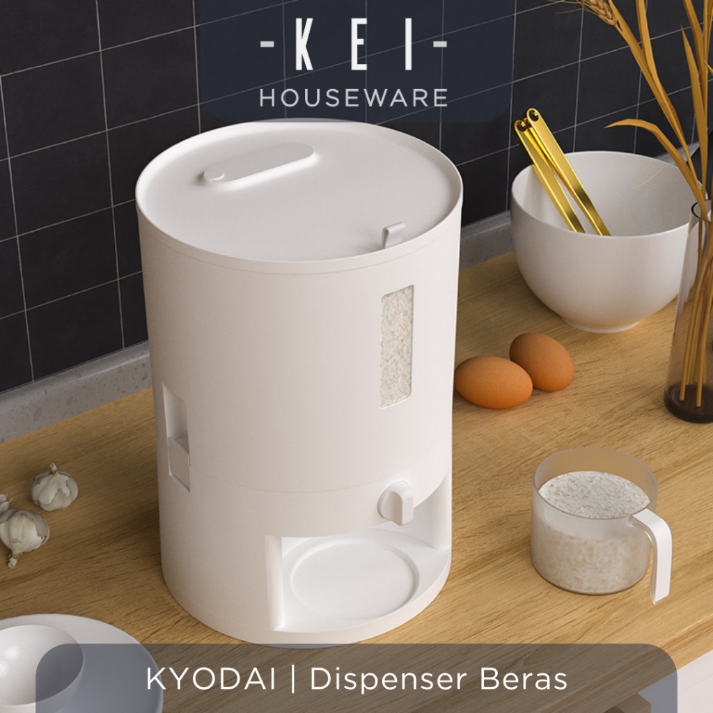 [KEI]KYODAI Aesthetic Rice Storage Container Smart Rice Dispenser Easy ...