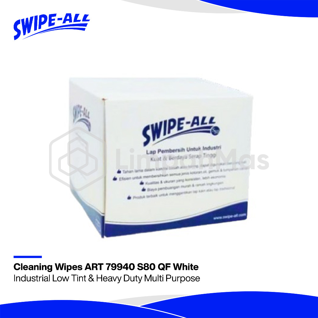 Cleaning WIPES ART 79940 S80 QF WHITE INDUSTRIAL LOW TINT & HEAVY DUTY MULTI PURPOSE (SWIPE ALL ...