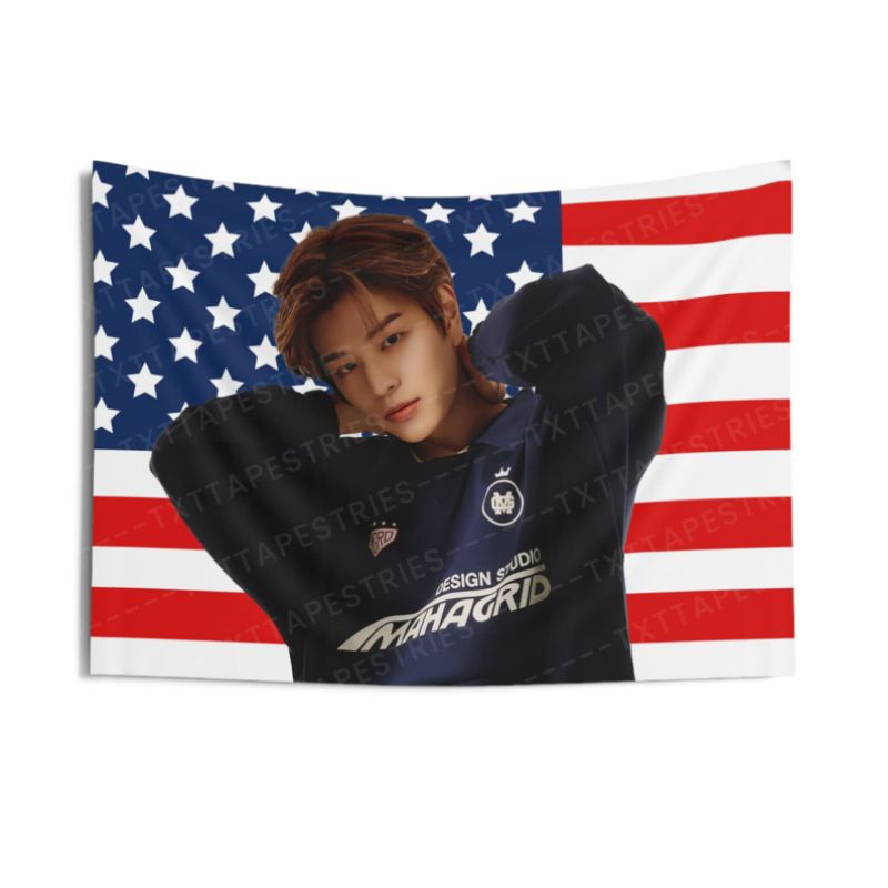 Bts Kpop American Flag Tapestry, BTS Kpop Merch Decor, Gift Ideas for ...
