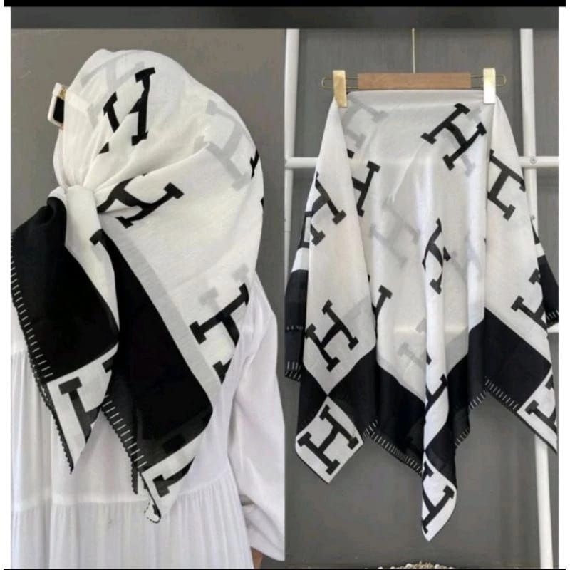 Herms Two MOTIF Rectangular Hijab// Hijab | Shopee Malaysia