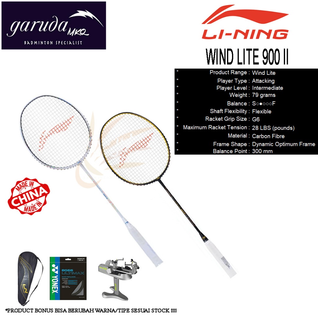 Lining WIND LITE 900 II LINING WINDLITE 900 II GEN 2 BADMINTON RACKET ...