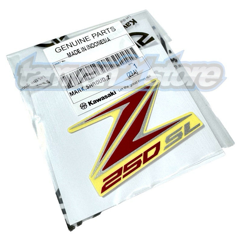 MERAH ORIGINAL RED KAWASAKI LOGO Z250SL Z250 SL WINGS STICKER STRIPING ...