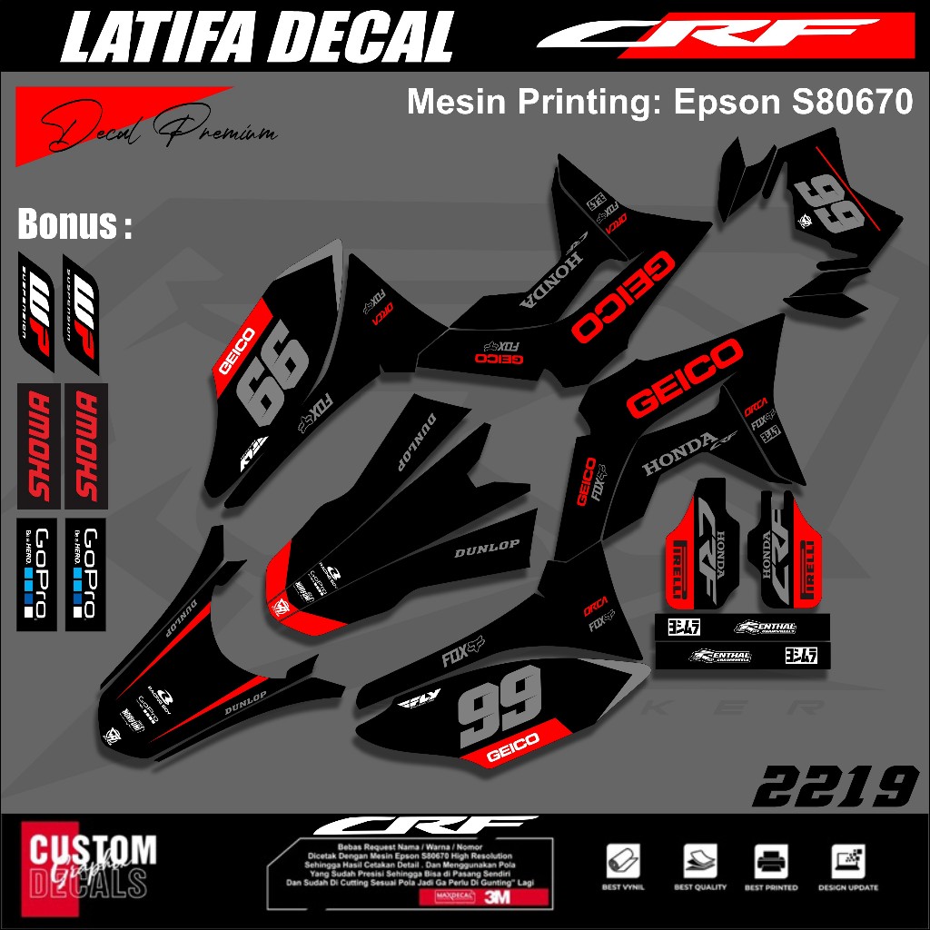 Decal Sticker Motorcycle CRF 150L Fullbody - Dekal Sticker CRF 150L New ...