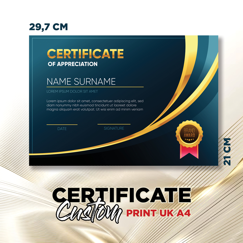 Print Certificate a4 Size Certificate print custom Certificate Charter ...