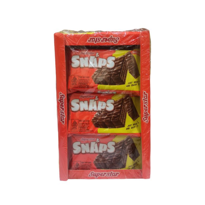 Snaps Superstar Wafer With Chocolate Coating 12 Packs 336gr | Shopee ...
