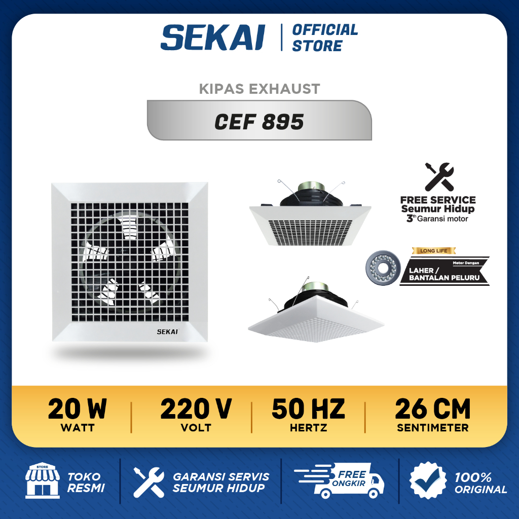 Sekai Exhaust Fan 8 Inch Ceiling Ceiling CEF 895 | Shopee Malaysia