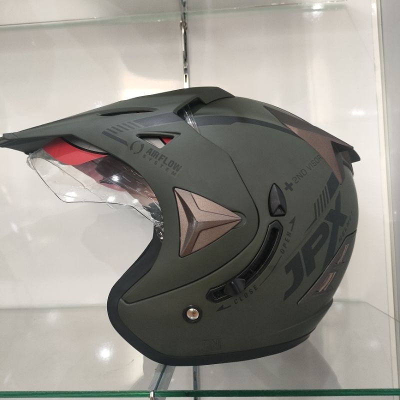 Original JPX Supermoto Semicross Solid Double Visor Helmet | Shopee ...