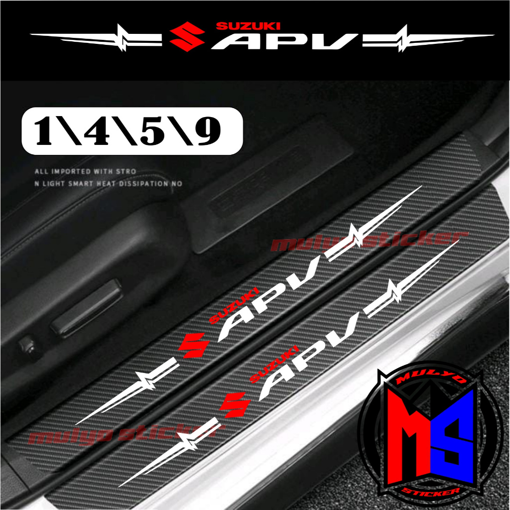 Sticker sill plate carbon 3d Car apv carbon sticker 3d Protector Step ...
