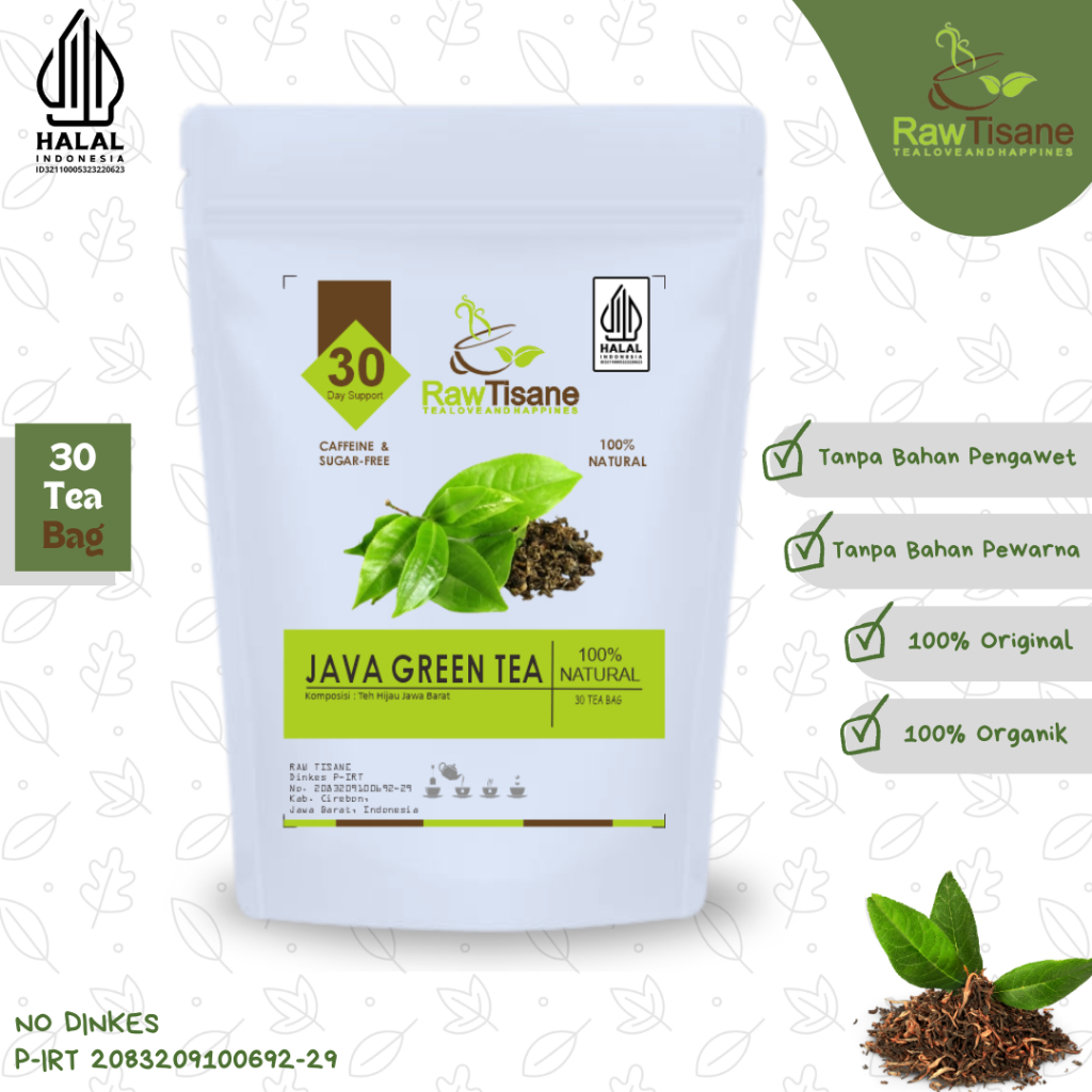 HIJAU RAW TISANE Java Green Tea: Javanese Green Tea Bags Contains 30 ...